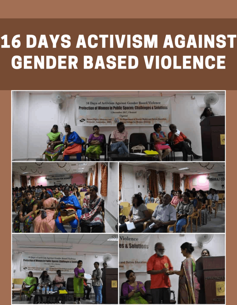 16 Days Activism against Gender Based Violence – Human Rights Advocacy and Research Foundation